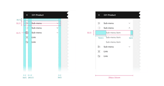 UI shell left panel – Carbon Design System