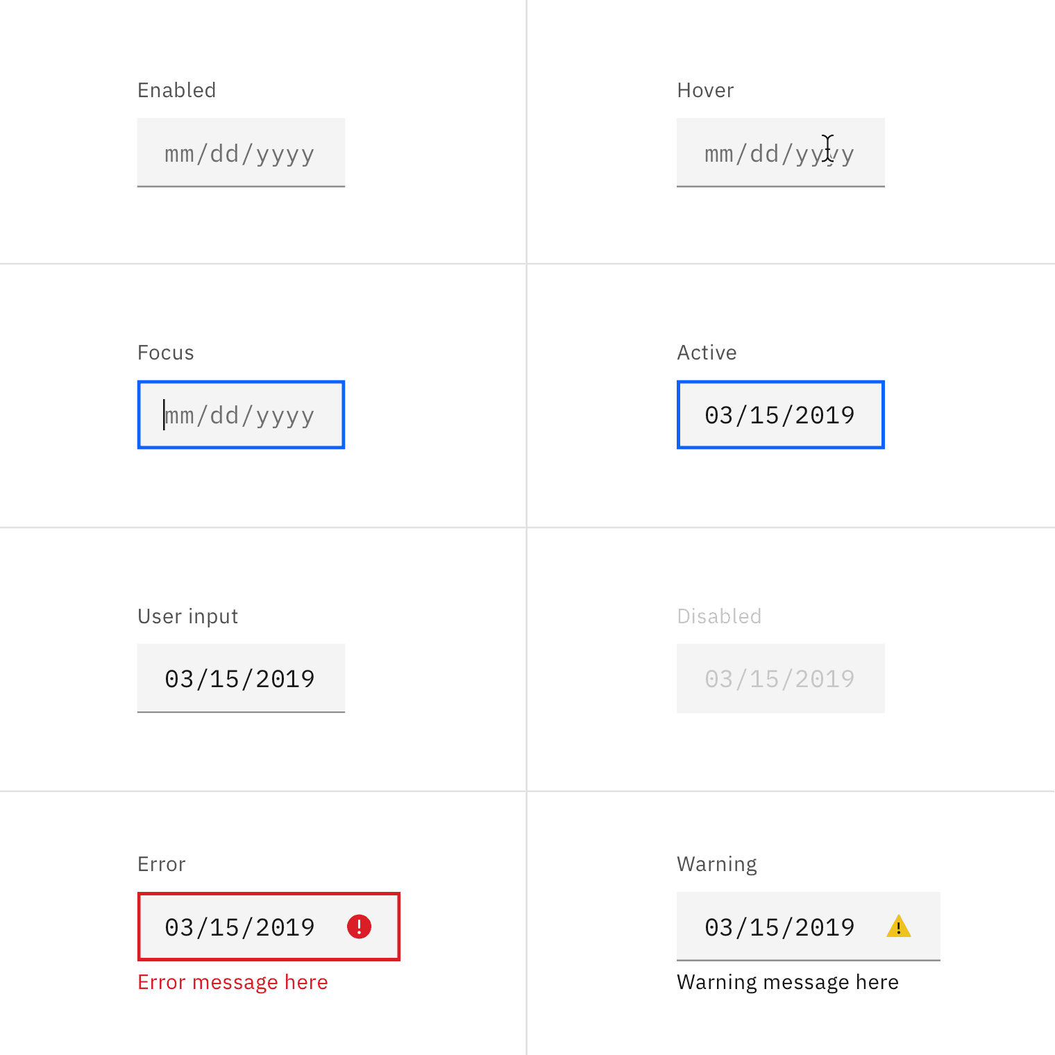 Date picker – Carbon Design System