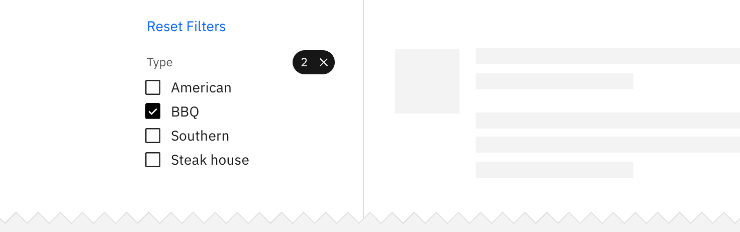 Filtering – Carbon Design System