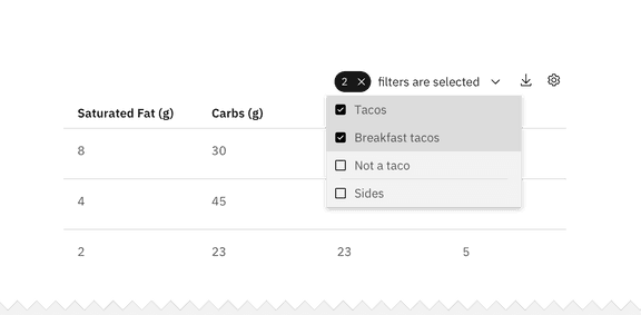 Filtering – Carbon Design System
