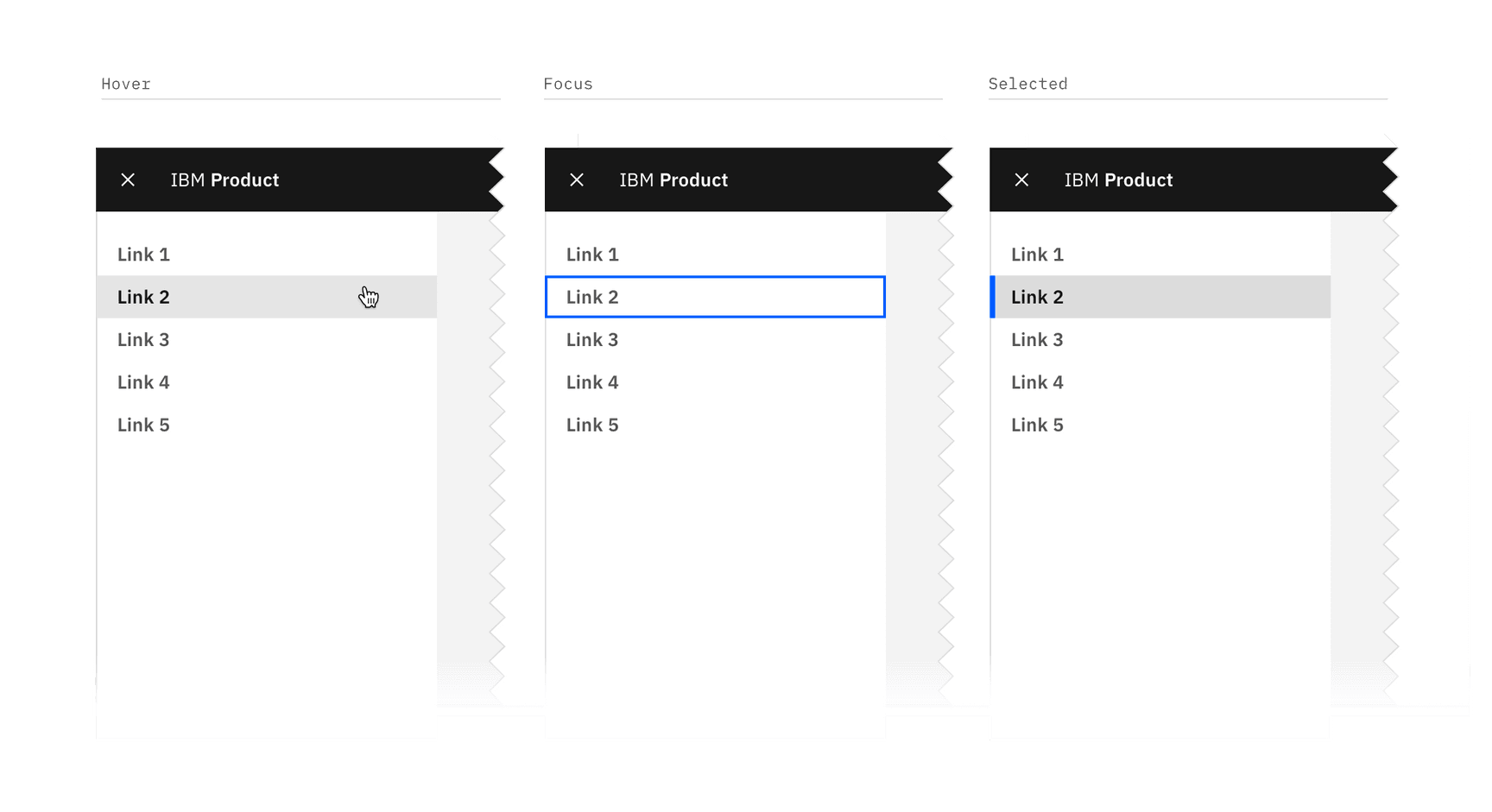 UI shell left panel – Carbon Design System