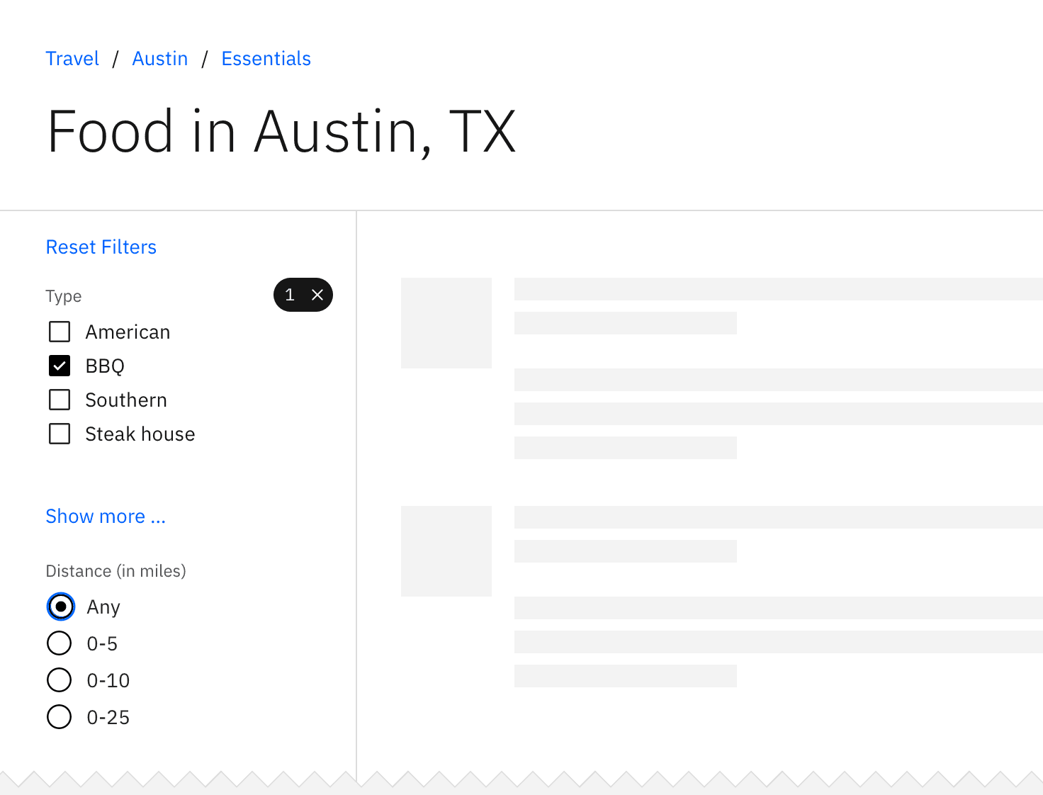 Filtering – Carbon Design System