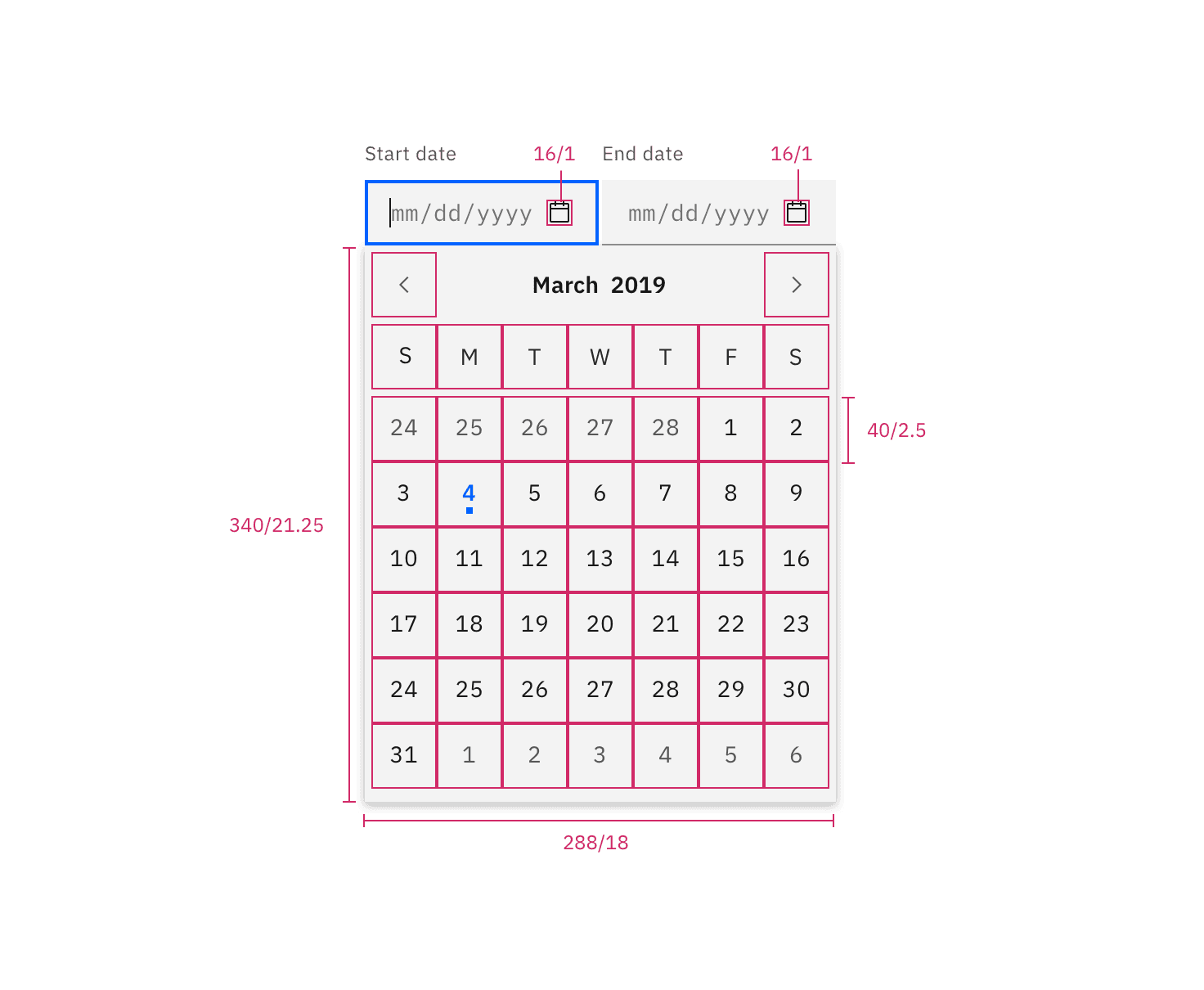 Date Picker Carbon Design System