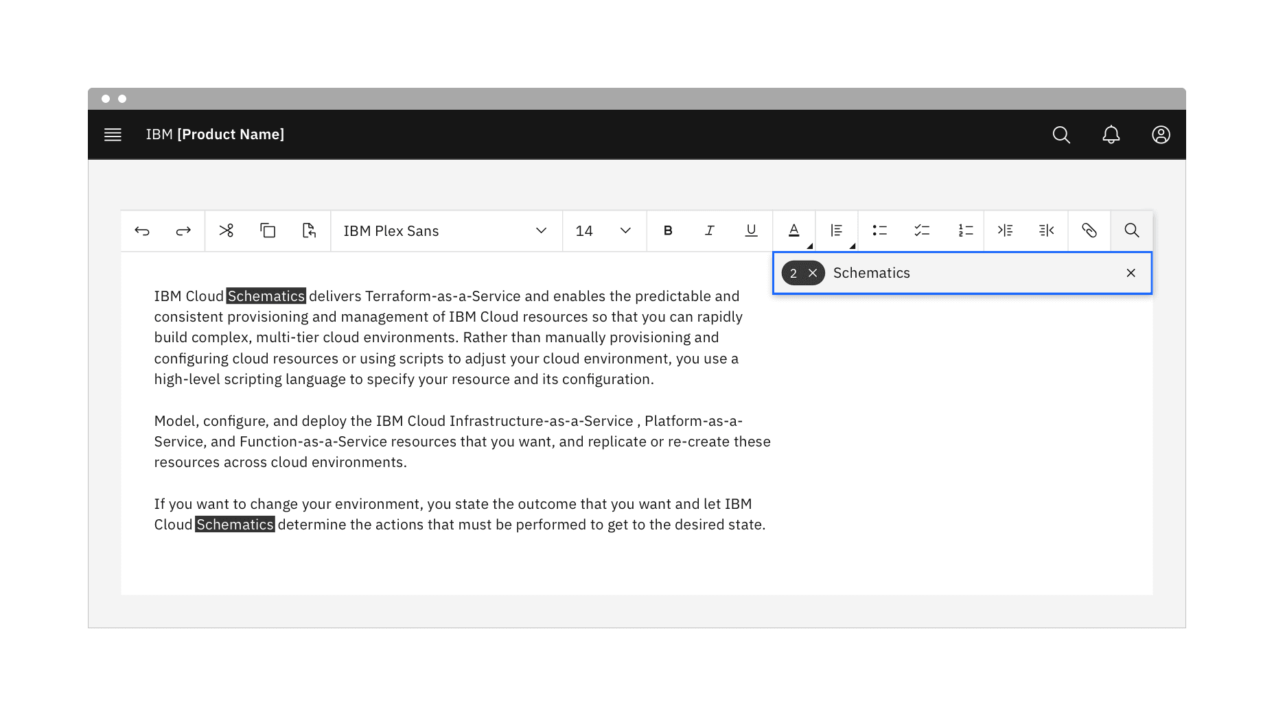 Text toolbars – Carbon Design System