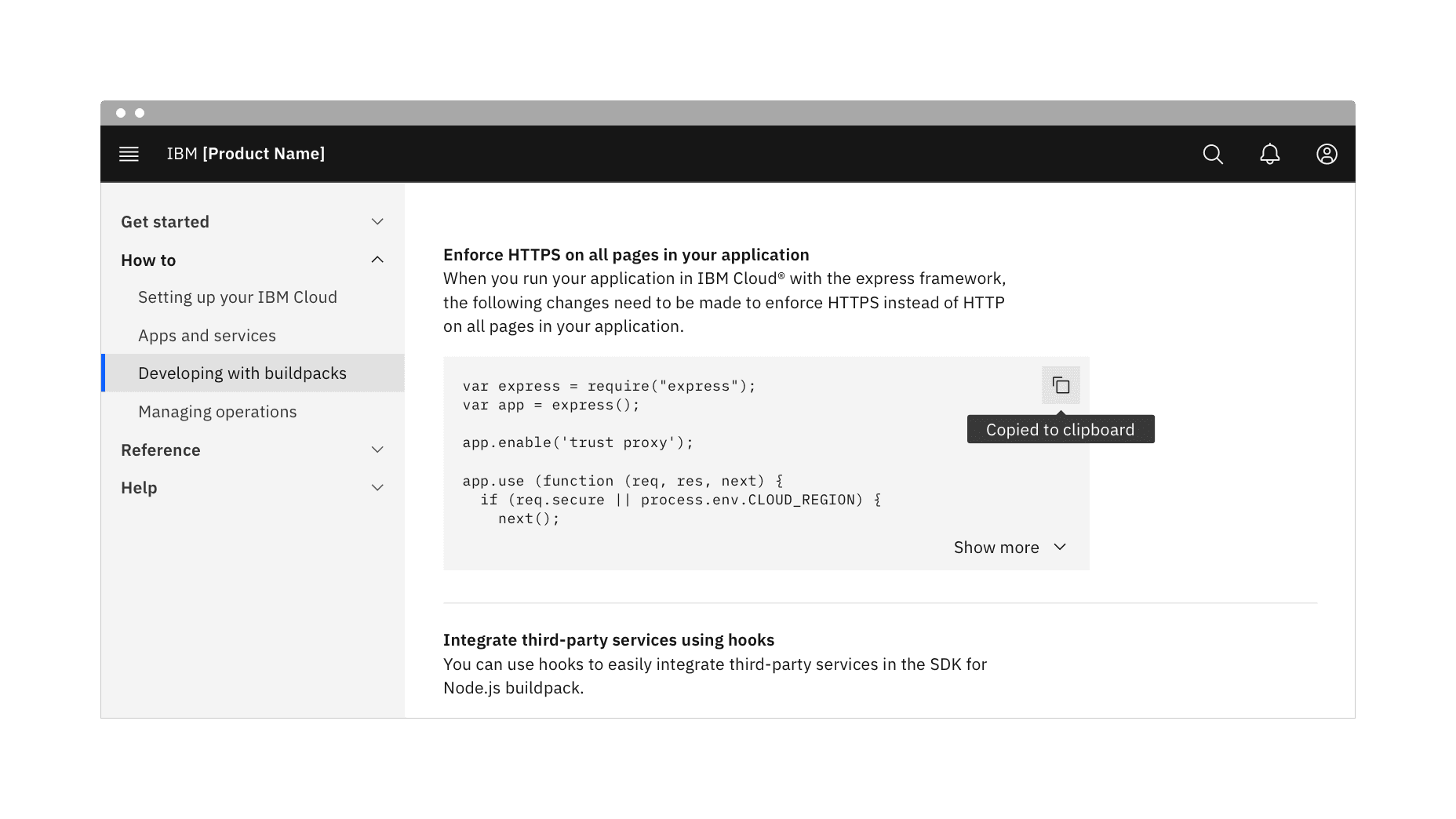 Code snippet – Carbon Design System